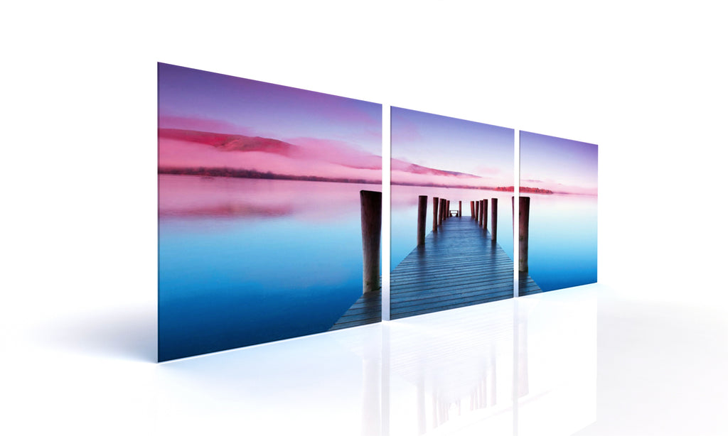 Contemporary Wall Art- Endless Pier On Acrylic 3 Panels Set. Jumping To ...